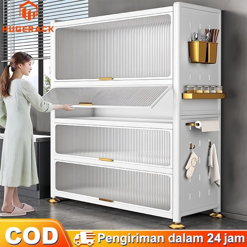 Jual Rak Lemari Dapur 5 Susun Rak Dapur dengan Pintu Rak Kabinet Dapur ...