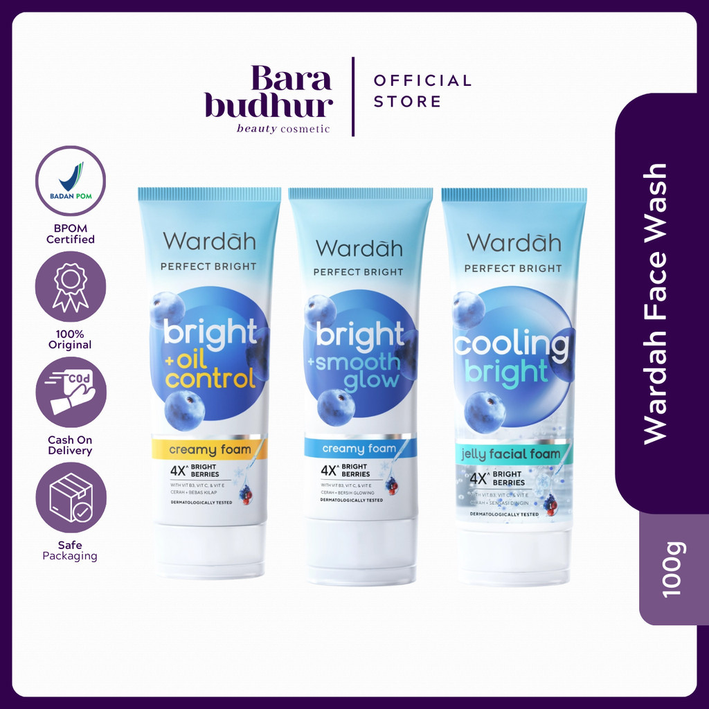 Jual Wardah Perfect Bright Cooling Bright Jelly Facial Foam Creamy Foam ...