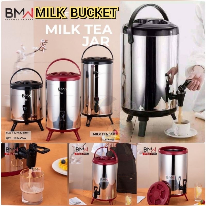Jual MILK BUCKET / MILK TEA MERK POL BMW Stainless Steel, Berkualitas ...