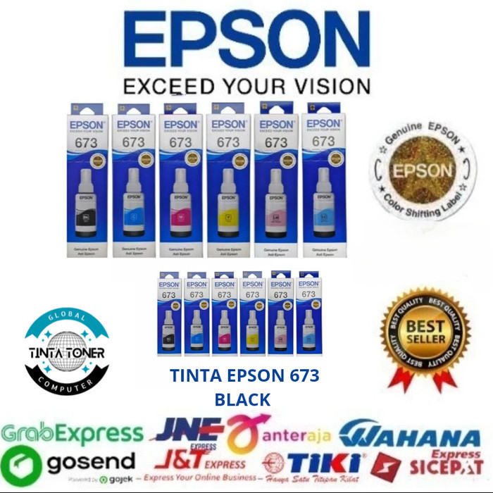 Jual TINTA EPSON 673 ORIGINAL (B C Y M LC LM) | Shopee Indonesia