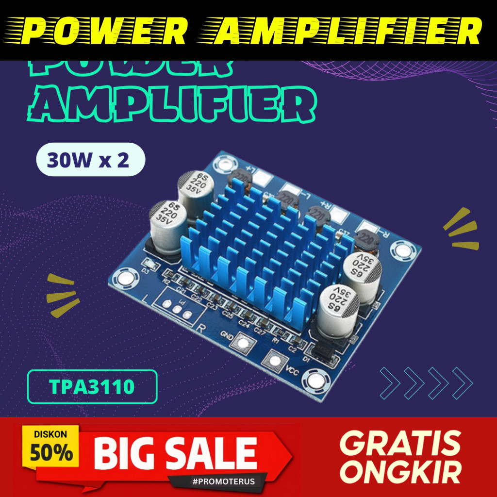 Jual Power Ampli Rakitan TPA3110 12V 30 Watt x 2 Modul Mudah Dirakit | Shopee Indonesia