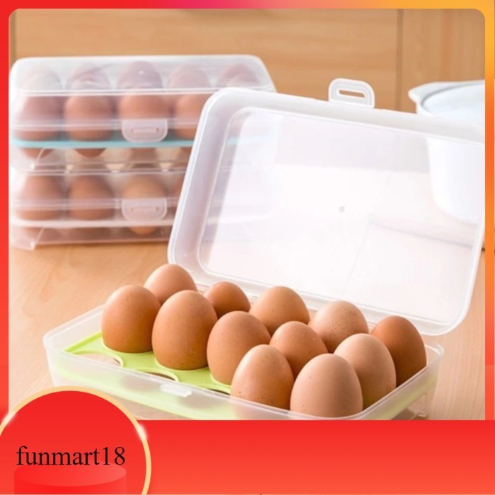 Jual tempat telur plastik 15 lubang/wadah telur tertutup 15 lobang ...