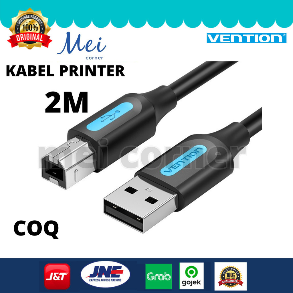 Jual Kabel printer 2meter Vention USB 2.0 A Male to B Male Printer COQ ...