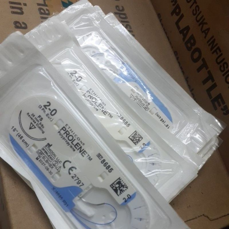 Jual prolene 2-0 8685 benang operasi reverse cutting | Shopee Indonesia