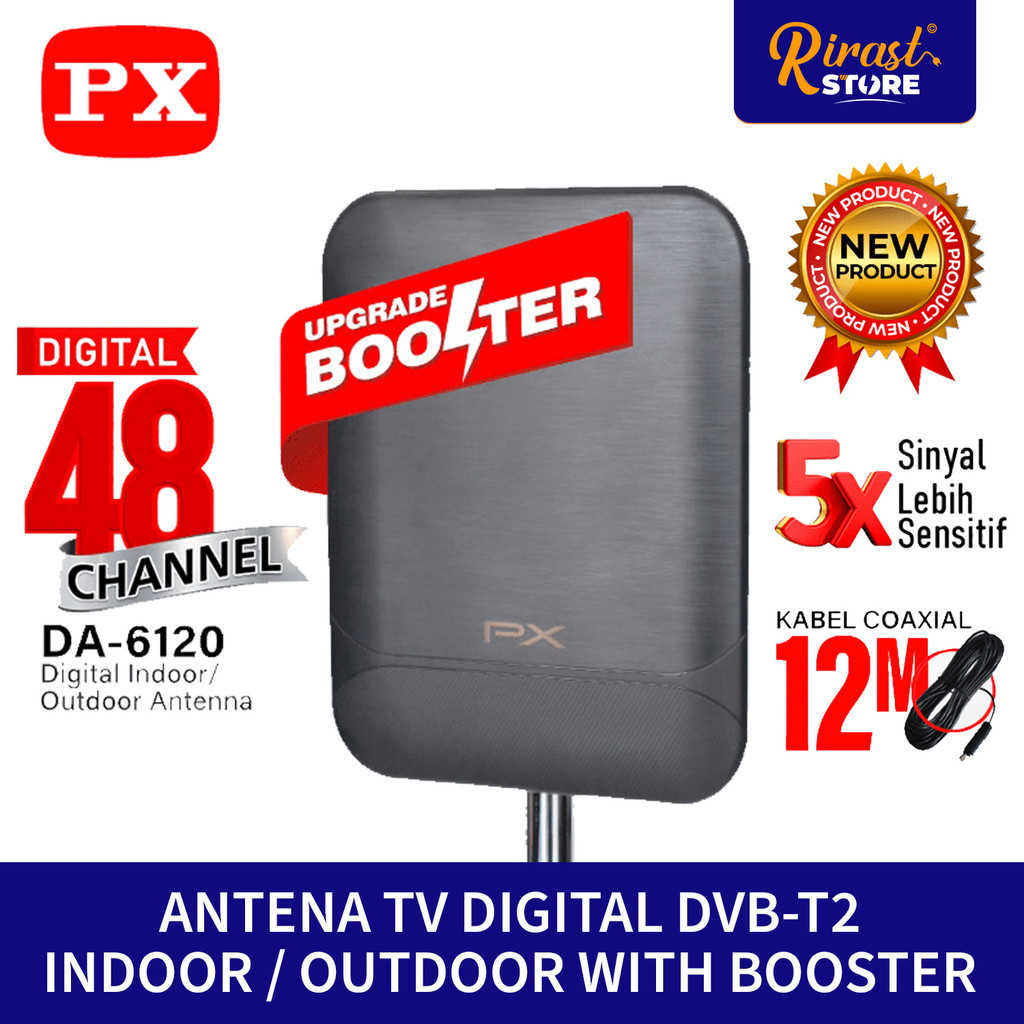 Jual PX ANTENNA TV DIGITAL DVB-T2 INDOOR / OUTDOOR ANTENNA BOOSTER 4K ...