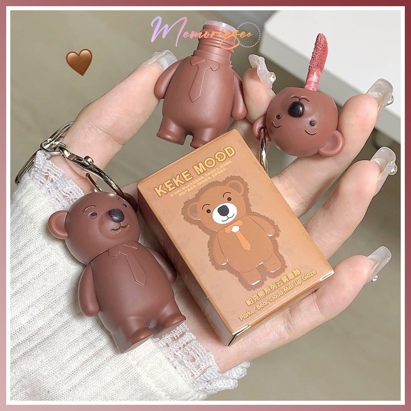 Jual COD- KEKEMOOD Parker Bear Cloud Mist Lip Glaze Lip Cream Matte Velvet Lipstik Liptint ...