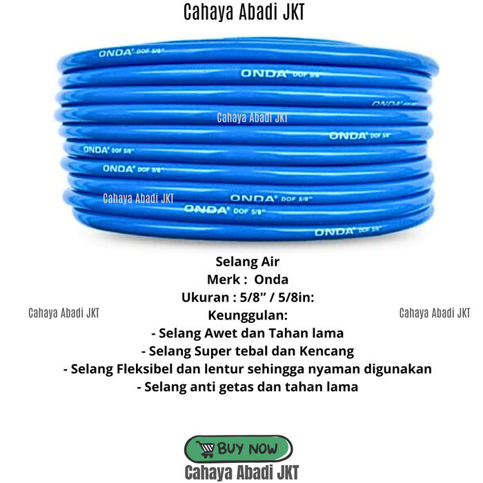 Jual Selang Air 5/8" in Dof ONDA / Selang Elastis 5/8 inch 1meter | Shopee Indonesia