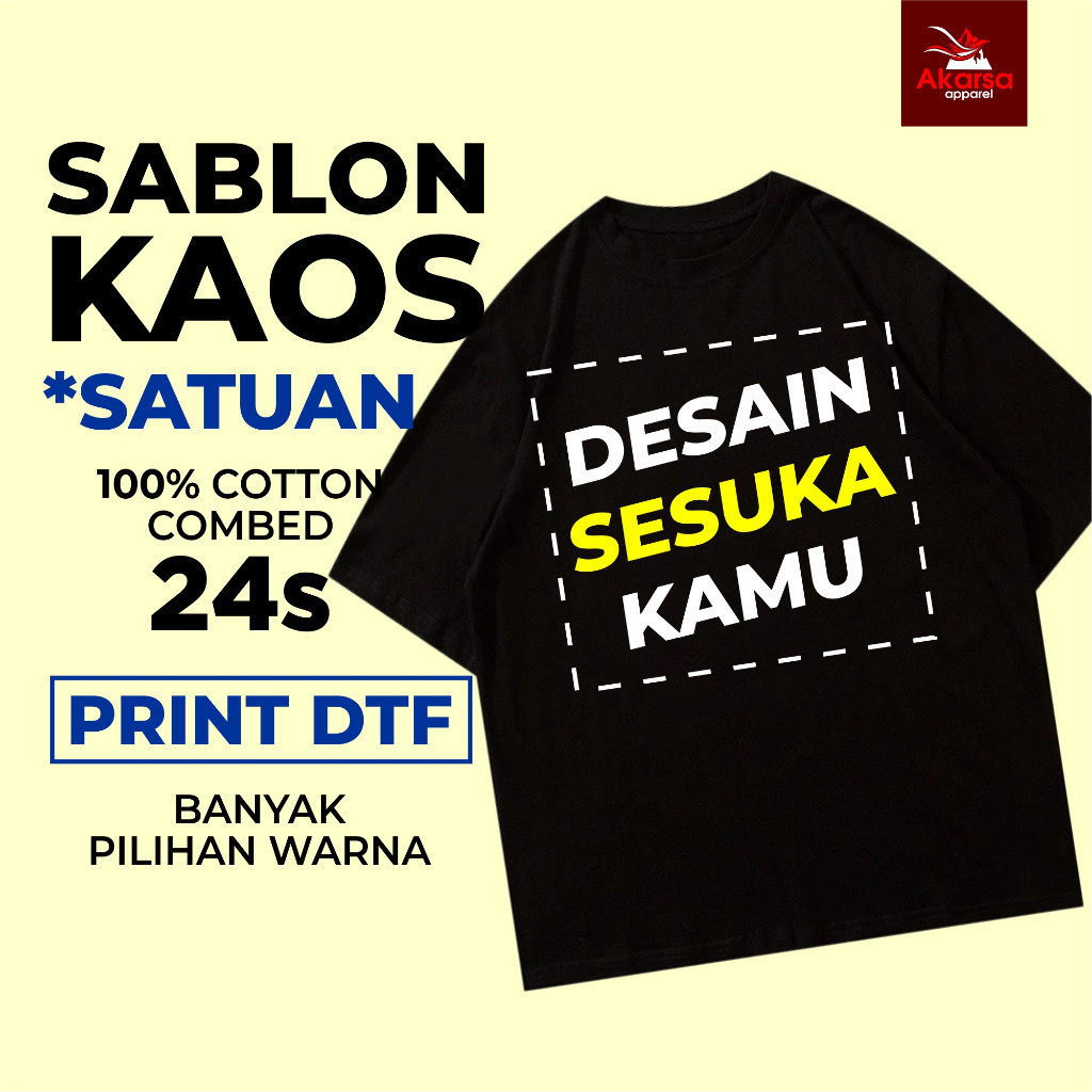 Jual DarjoCloth - kaos Oversize sablon custom satuan bisa desain sendiri sablon foto gambar full ...
