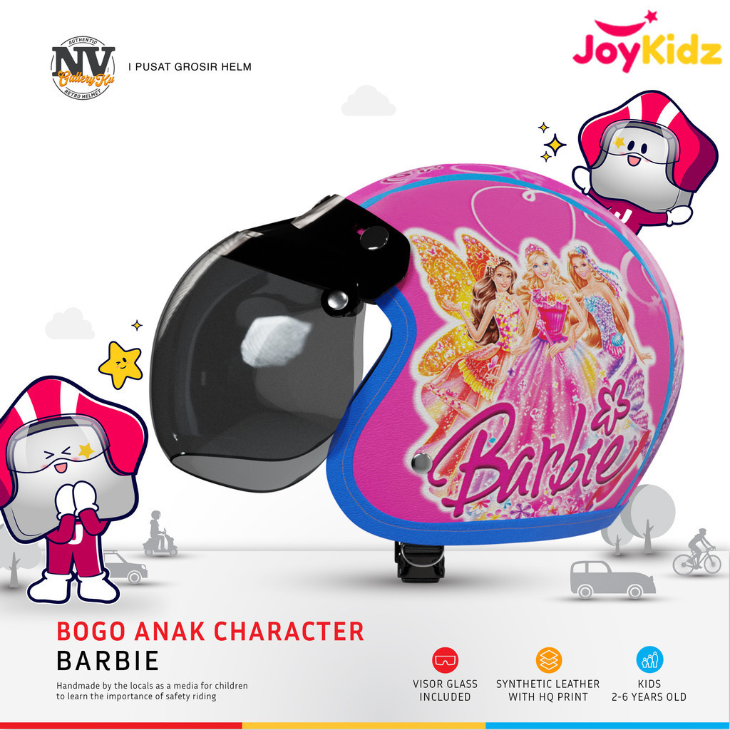 Jual HELM ANAK RETRO KIDS STANDART 2 3 4 5 6 7 TAHUN FREE KACA FULL ...