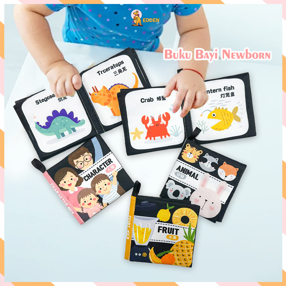 Jual Edden Buku Bayi Mainan Bayi Newborn Soft Book Sensory High ...
