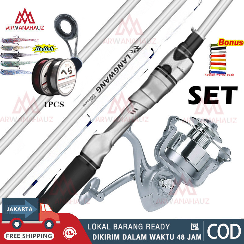 Jual Set Pancing 1.65m/2.4m Joran Pancing Pancing 150M Senar Pancing ...