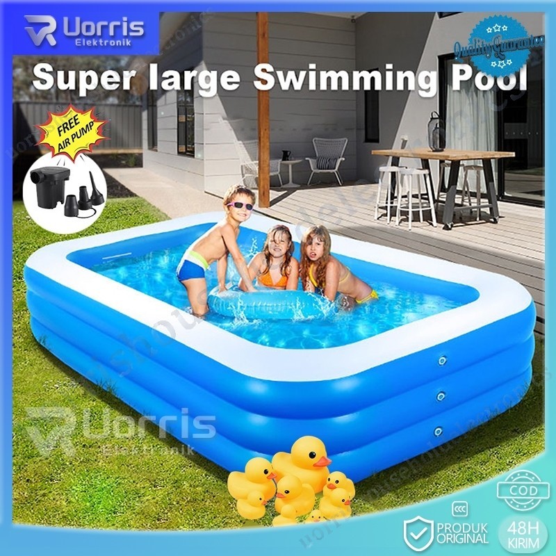Jual 【Pertukaran Gratis】Kolam Renang Anak jumbo 3 Rings dan Bayi Tiup ...