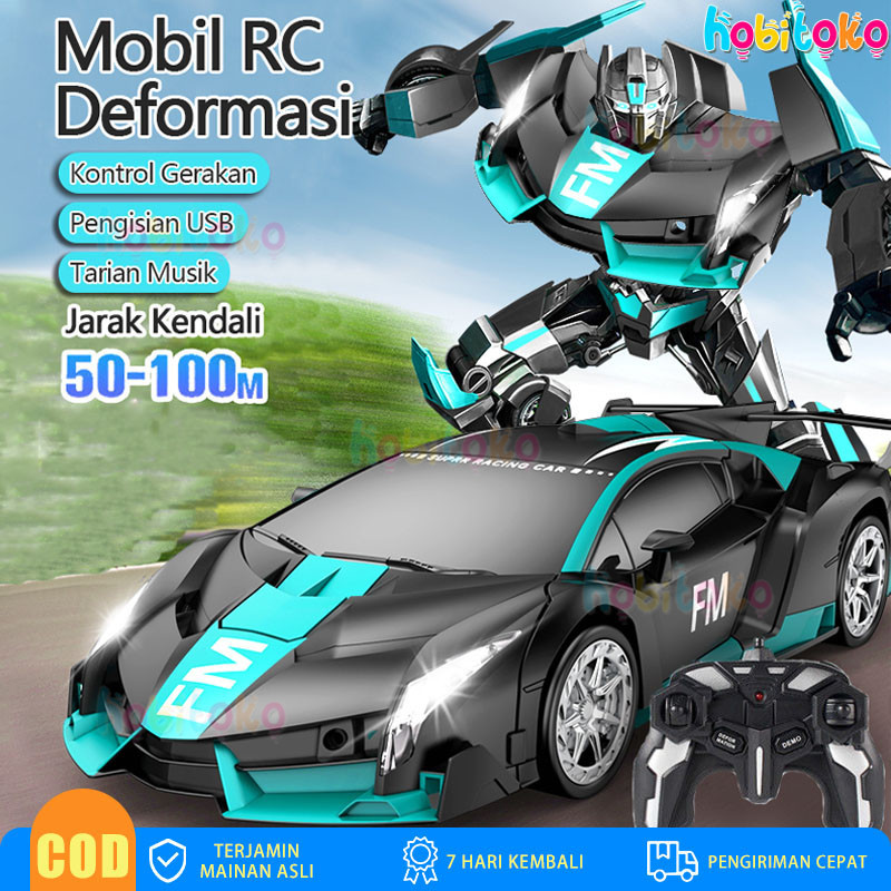 Jual 1: 18 Mobil Remote Control Rc Transformers Mobil Robot Mainan Anak ...