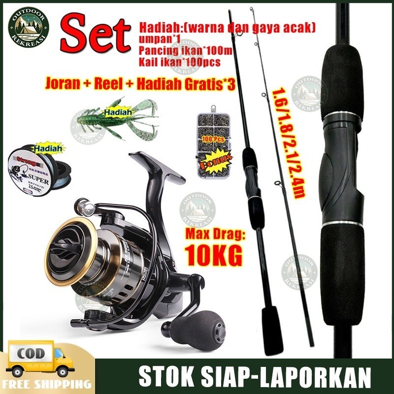 Jual Carbon Fiber Set Pancing 2 Bagian 1.65M/1.8M / 2.1M/2.4M Fishing ...