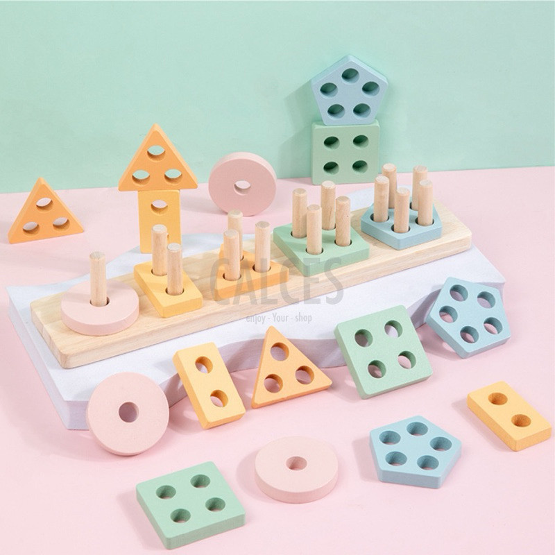 Jual [CALCES] Matching Shape Mainan Geometri Susun / Mainan Balita ...