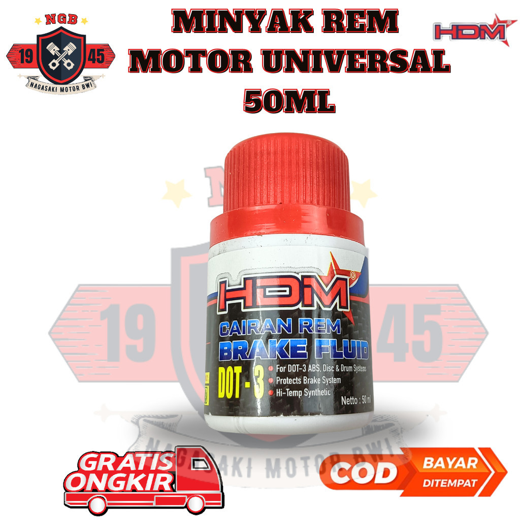 Jual Minyak Rem Oli HDM Original Cairan Rem Brake Fluid 50 ml | Shopee ...
