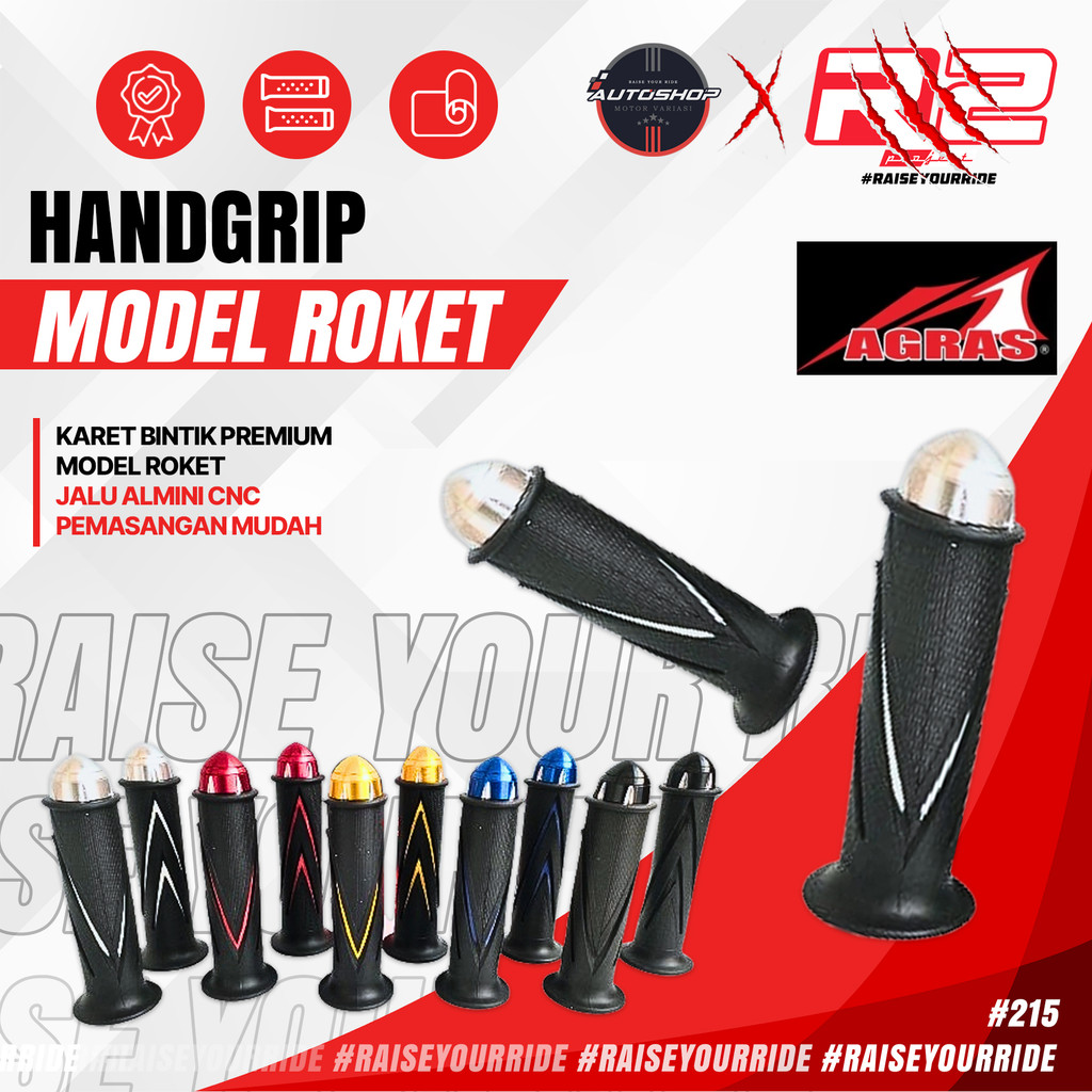 Jual Handgrip Motor Model ROKET + Jalu CNC – Grip Karet Empuk 2 Warna ...