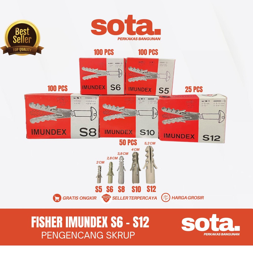 Jual SOTA Fisher Imundex / Ukuran S5, S6, S8, S10, S12 / Pengencang ...