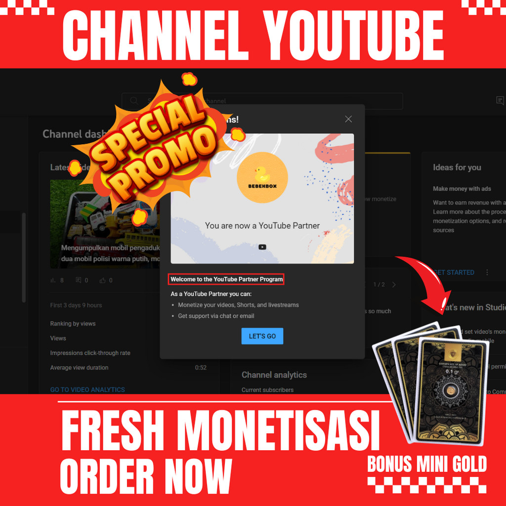 Jual CHANNEL YOUTUBE SUDAH MONETISASI (FRESH) TINGGAL PAKAI AKUN YT ...