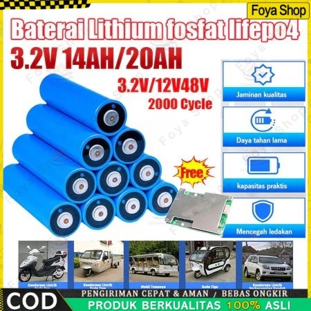 Jual FREE BMS Baterai litium CALB Lifepo4 3.2v GRADE A 15Ah/20Ah, set ...