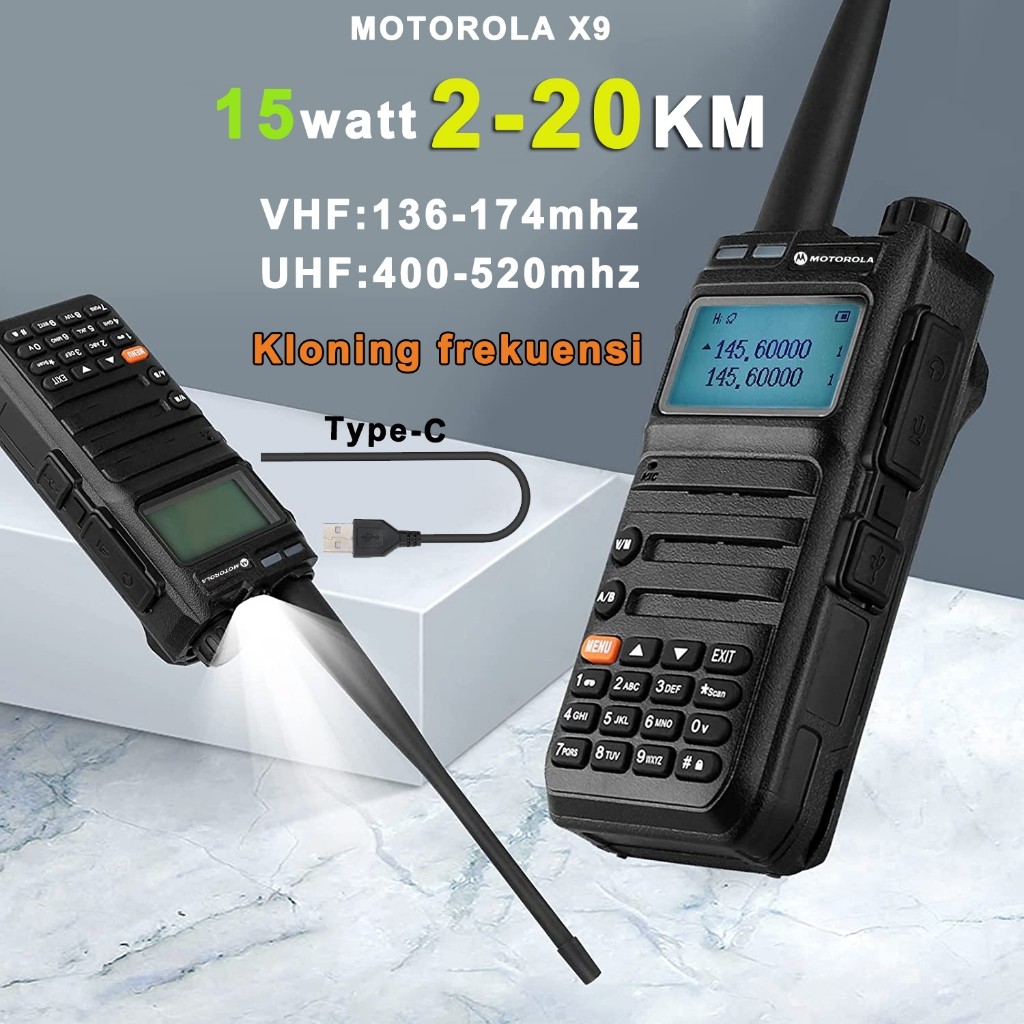 Jual HT Motorola X9 VHF/UHF Walkie-Talkie Dual Band 15Watt jarak jauh ...