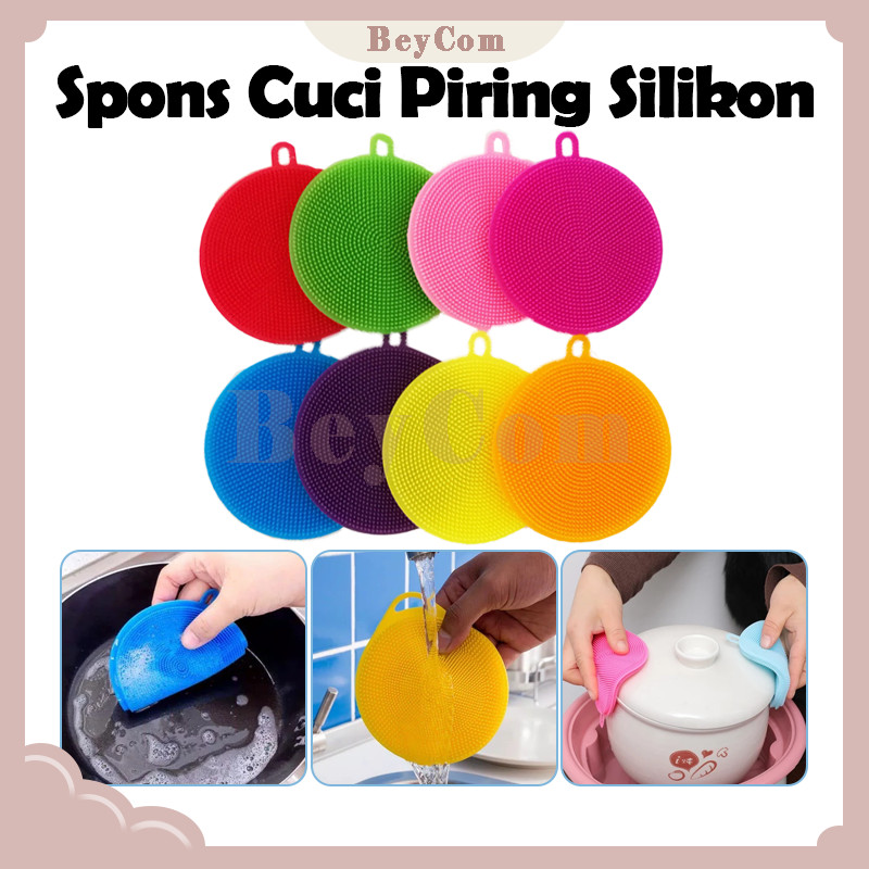 Jual Spon Silikon Cuci Piring Bulat/Spon Silikon Alat Cuci Piring ...