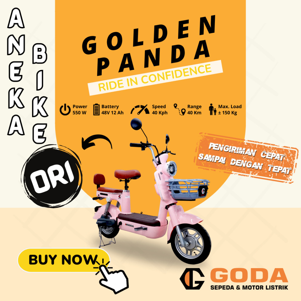 Jual Sepeda Listrik GODA GD150 Garansi Resmi - GD 150 Golden Panda ...
