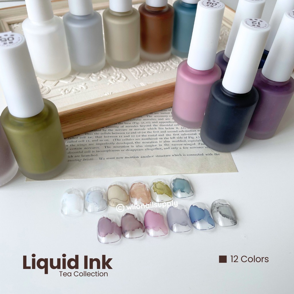 Jual LIQUID INK | Watercolor | TEA COLLECTION | MARBLE INK for Nail Art ...
