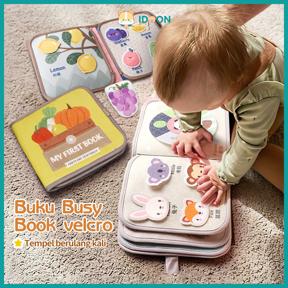 Jual IDOON Buku busy book bayi soft book velcro velcro lucu | Shopee ...