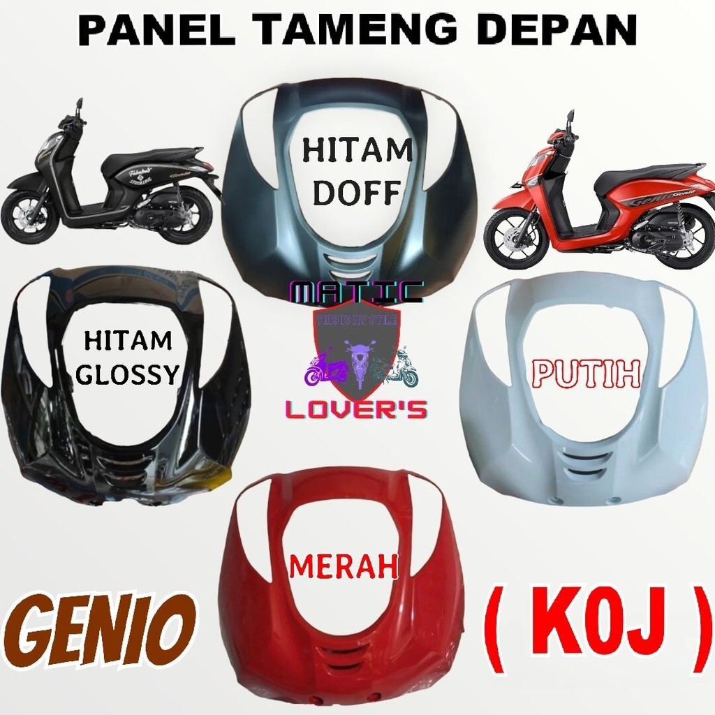 Jual cover front panel tameng dudukan lampu depan genio K0J hitam ...