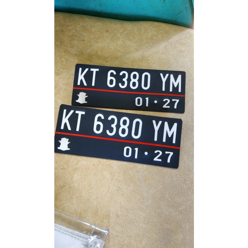 Jual plat motor custom free list stiker / custom plat nomor motor baut ...
