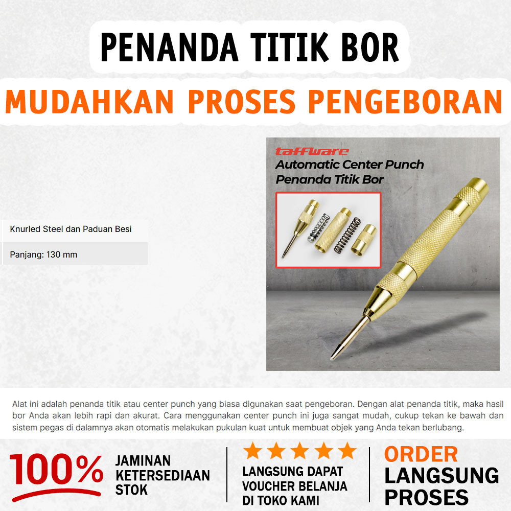 Jual Hand Tool Alat Penanda Titik Bor Baja/Tembok/Besi/Kayu | Shopee ...