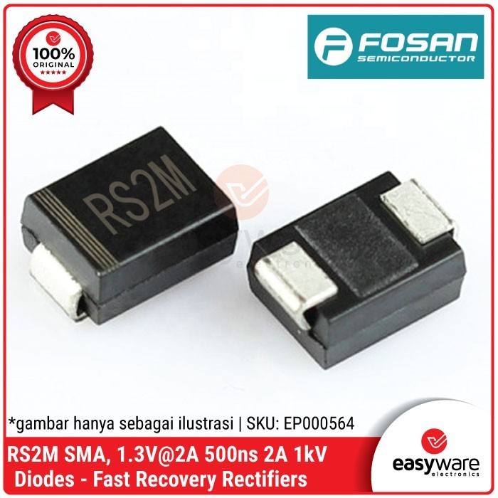 Jual AES27 Diode RS2M SMA FR207 Diode SMD 2A 1000V Dioda RS2M FR207 ...