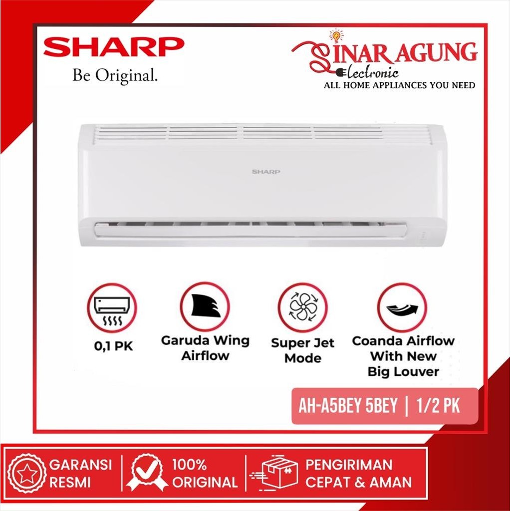 Jual SHARP AH-A5BEY / AHA5BEY AC SPLIT STANDARD 1/2 PK - GARANSI RESMI | Shopee Indonesia