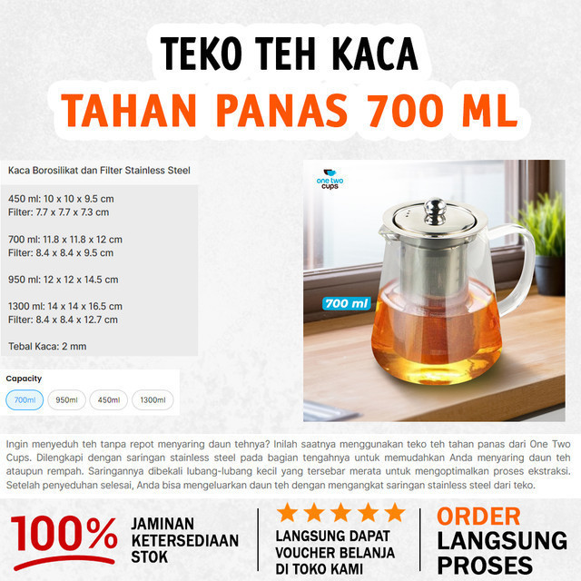 Jual Teko Pitcher Teh Chinese Teapot Maker 700 ml | Pitcher Minuman ...