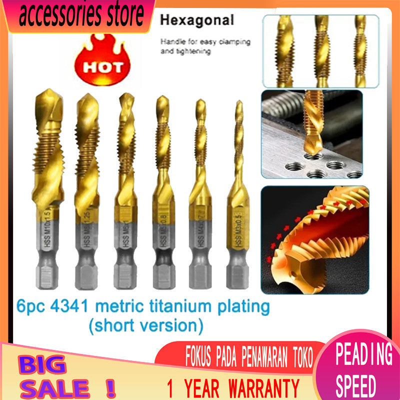 Jual Mata bor multifungsi 6Pcs /mata bor M3-M10 Bit Set/Mata Bor ...