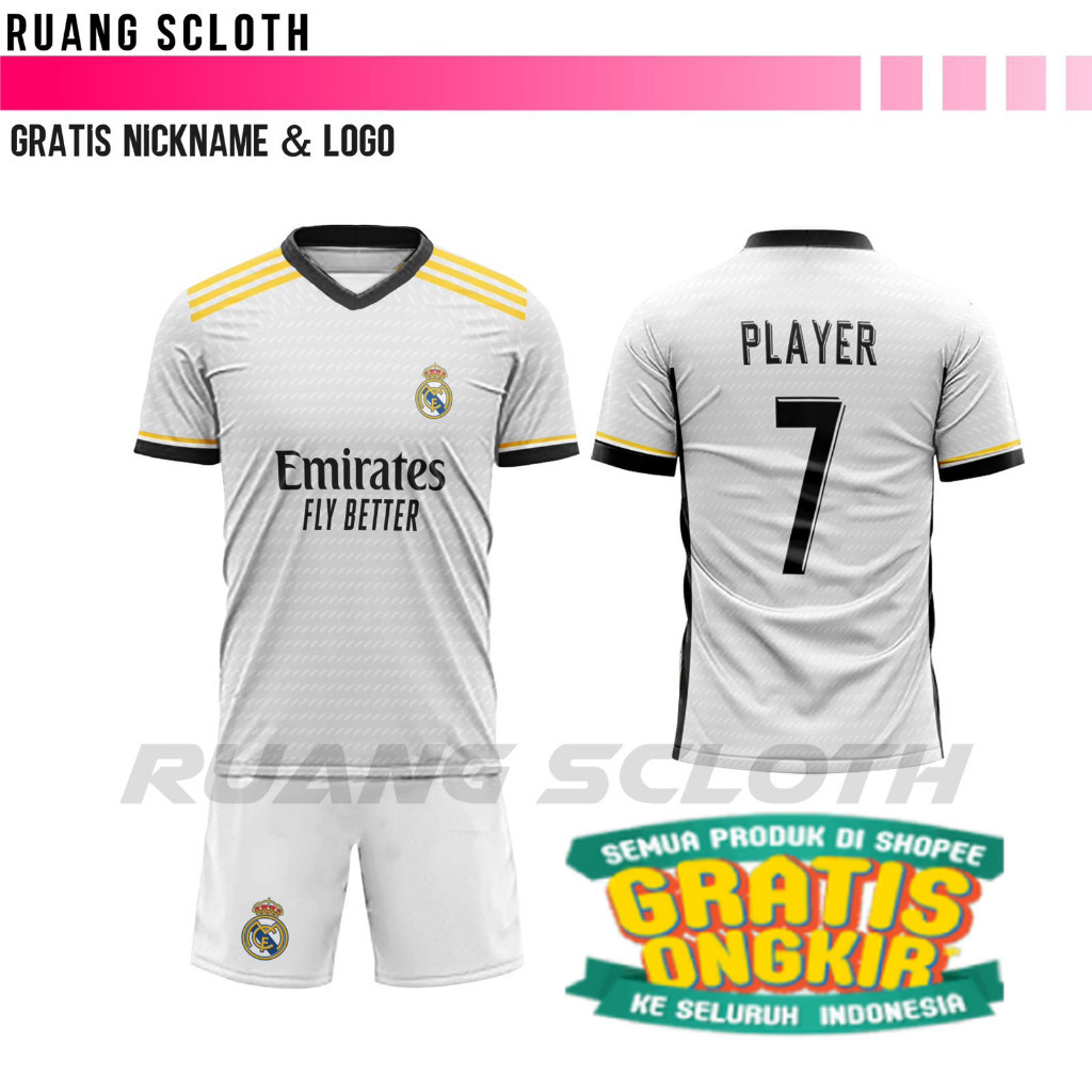 Jual Jersey Madrid Terbaru 2023/2024 Gratis Pasang Nama dan Nomor Punggung/Indonesia u19 u21 u23 ...