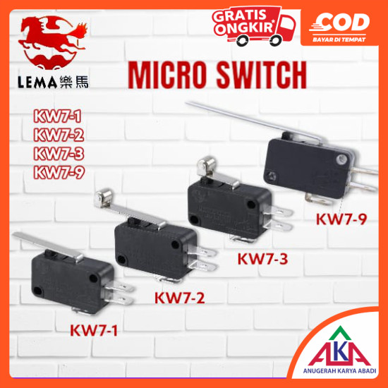 Jual LEMA Micro / Limit Switch 3 Pin Plat Gagang Pendek Sedang Panjang Roda | Shopee Indonesia