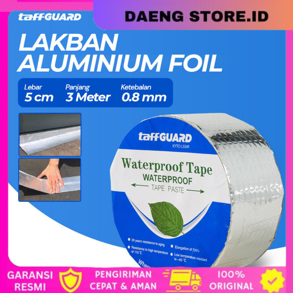 Jual Lakban Aluminium Foil Butyl 0.8 mm Waterproof 5 cm x 3 m - LS549 - Silver TaffGUARD KYTO ...