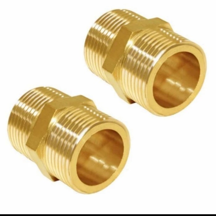Jual TK Double Nepel Kuningan 1/2 inch Air Panas Double nipple Brass - Gold | Shopee Indonesia