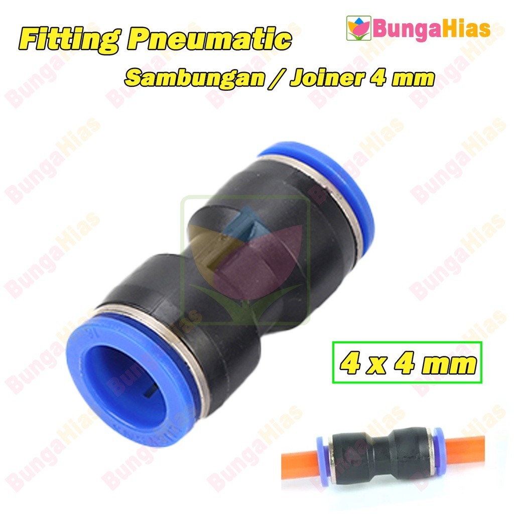 Jual Fitting Pneumatic JOINER 4 mm Slip Lock Konektor 4mm Straight Lurus Selang PU PE FPU-001 ...