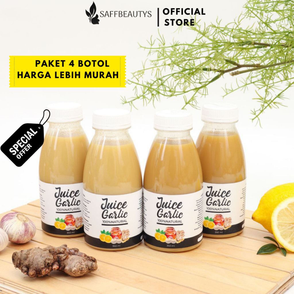 Jual PAKET 4 BOTOL Jus Bawang Putih Tunggal, Lemon California, Cuka ...