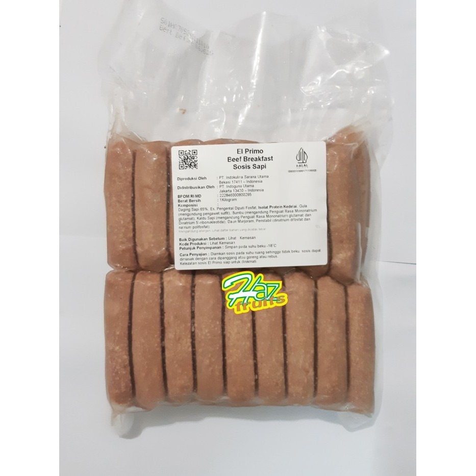 Jual El Primo Beef Breakfast Sosis Sapi 1 Kg | Shopee Indonesia