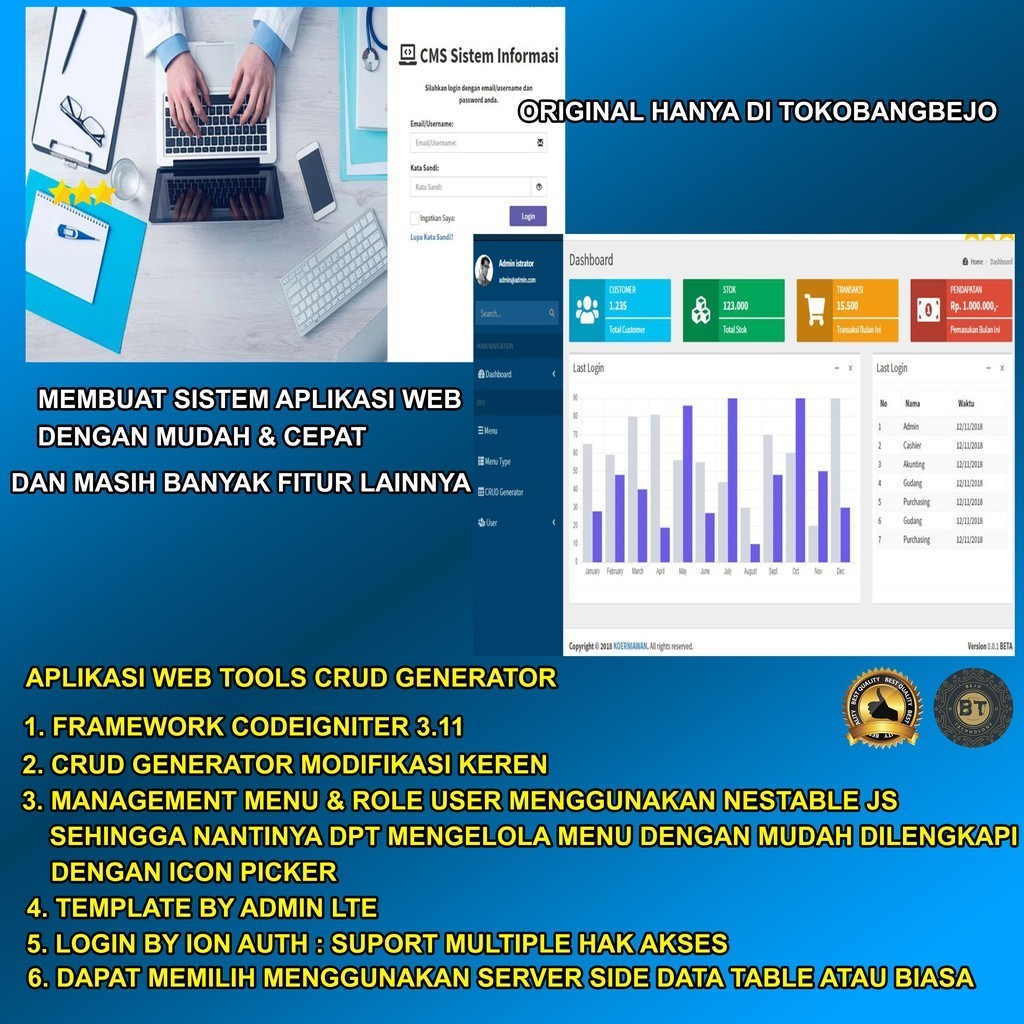 Jual APLIKASI WEB TOOLS CRUD GENERATOR MEMBUAT SISTEM INFORMASI WEB DENGAN MUDAH DAN CEPAT ...