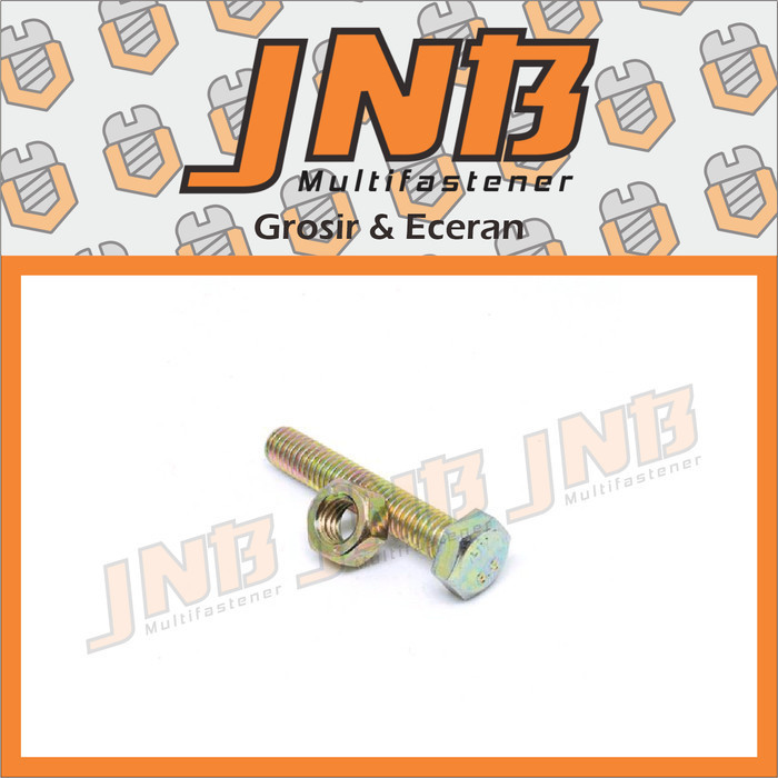 Jual Baut Mur Kuning M6 Kunci 10 Drat 1.00 BMK Hex Bolt Nut Panjang 10 15 20 25 30 35 40 50 60 ...