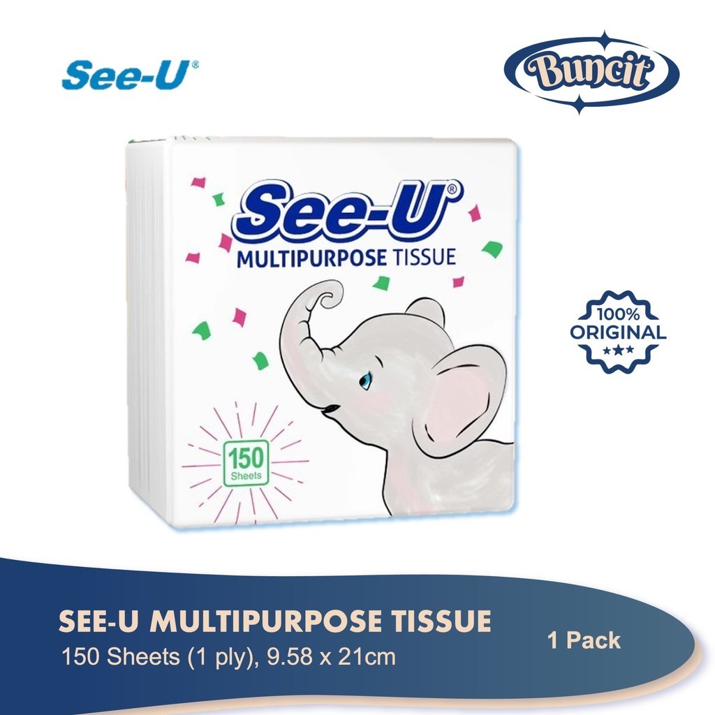 Jual See U Multipurpose Tissue 1 Ply 150 Sheets | Tisu Serbaguna ...