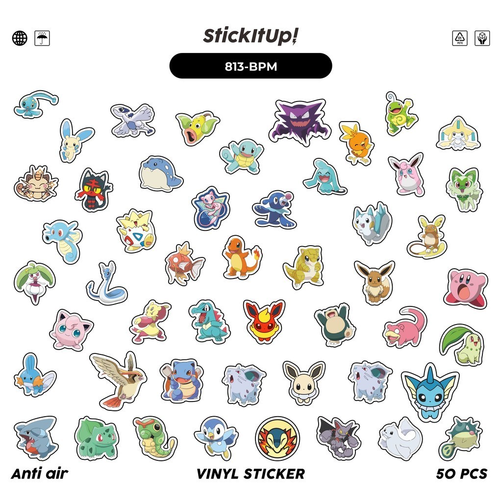 Jual COD 100 Pcs Stiker Pack Pokemon V4 Lucu Aesthetic Vynil Waterproof ...