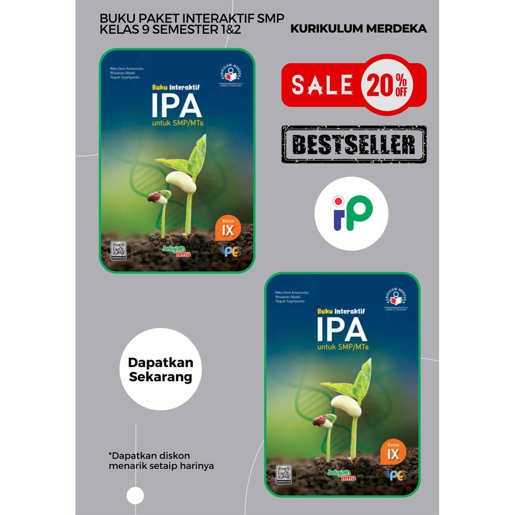 Jual Buku Paket Interaktif IPA Kelas 9/IX SMP/MTS Kurikulum Merdeka Intan pariwara Tahun 2024 ...