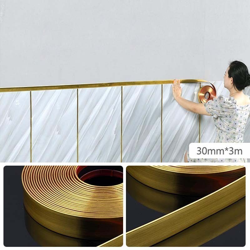 Jual WALL STICKER PANJANG 3 METER / LIST PLAT STRIP MIRROR / LIST PLAT ...