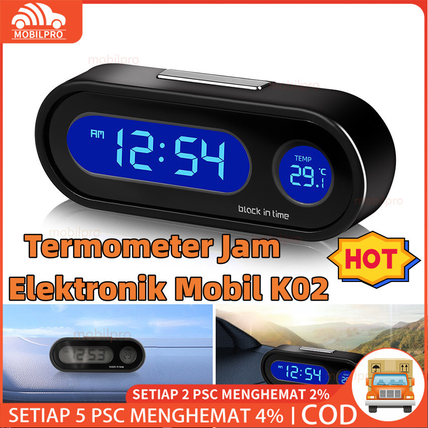 Jual 【HOT】Jam Digital LED dashboard Mobil Blacklight Biru Dengan ...